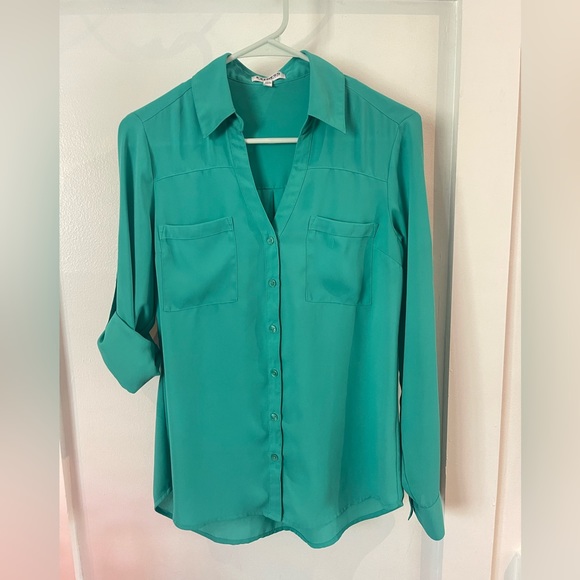 Express | Tops | Green Express Portofino Shirt | Poshmark